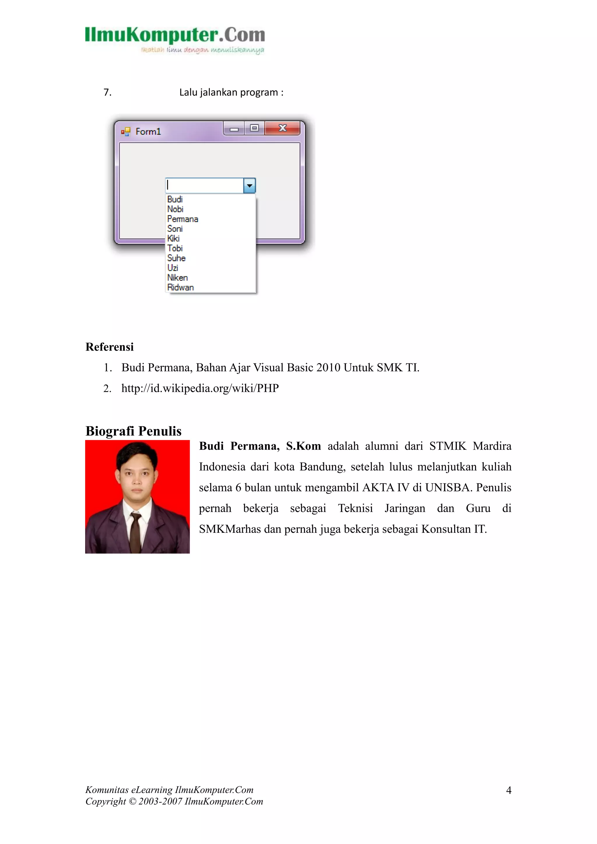 Aplikasi menampilkan-record-tabel-ke-dalam-combobox | PDF