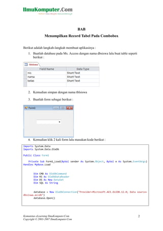 Aplikasi menampilkan-record-tabel-ke-dalam-combobox | PDF