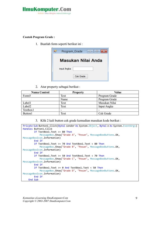 Aplikasi penggunaan-if-then-else-dan-select-case-pada-visual-basic-2010 | PDF