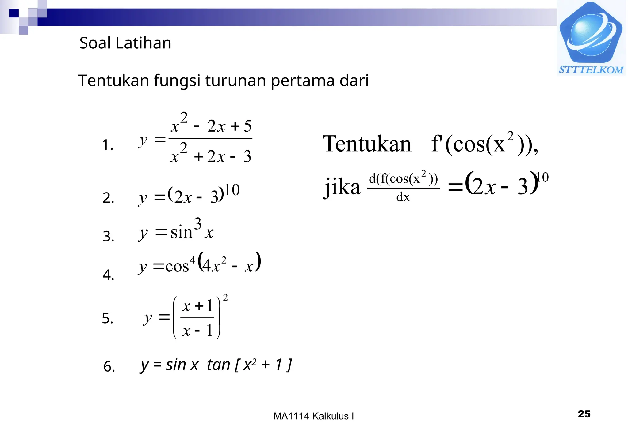 Materi ppt aplikasi turunan untuk tingkat pendidikan tinggi | PPT