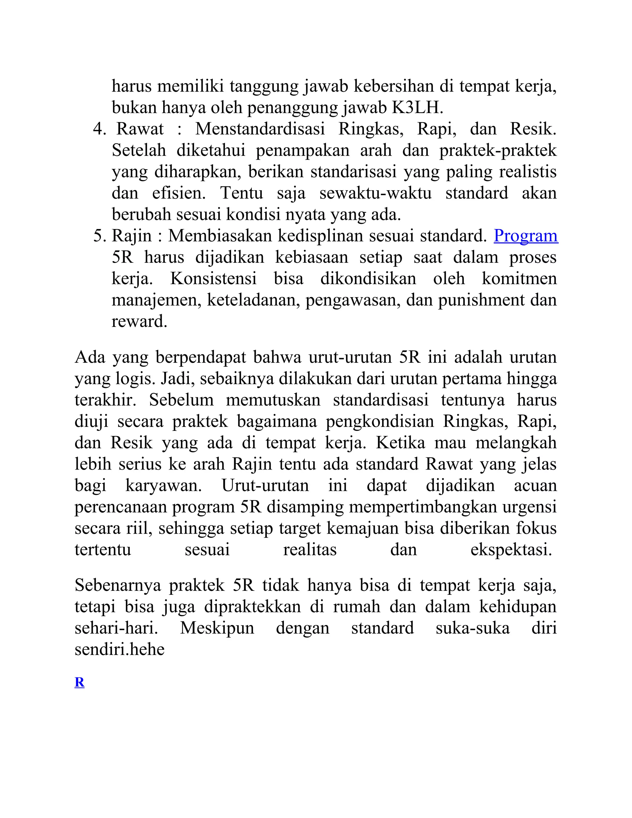 Aplikasi 5R dan tahap-tahapnya | DOC