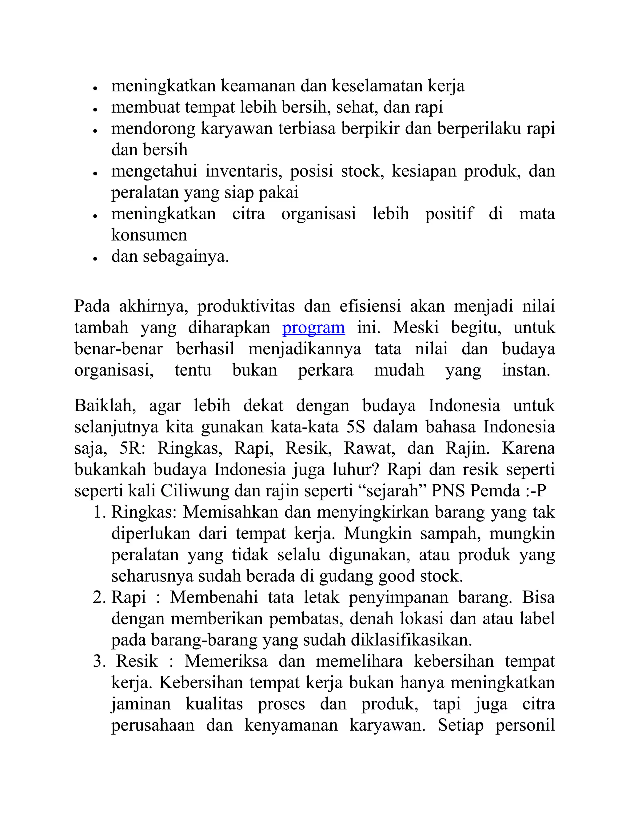 Aplikasi 5R dan tahap-tahapnya | DOC