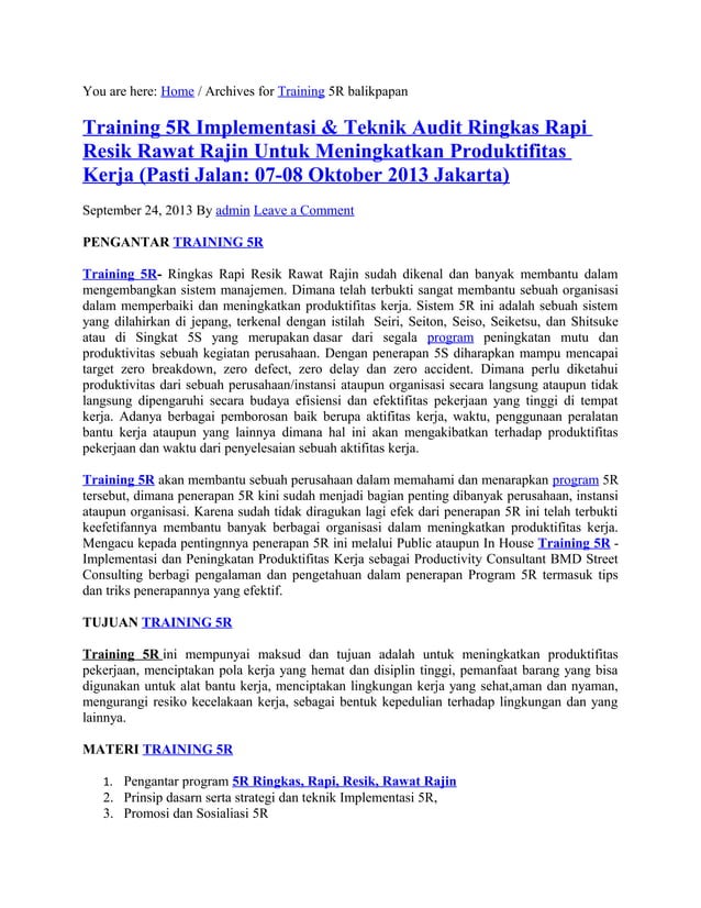 Aplikasi 5R dan tahap-tahapnya | DOC