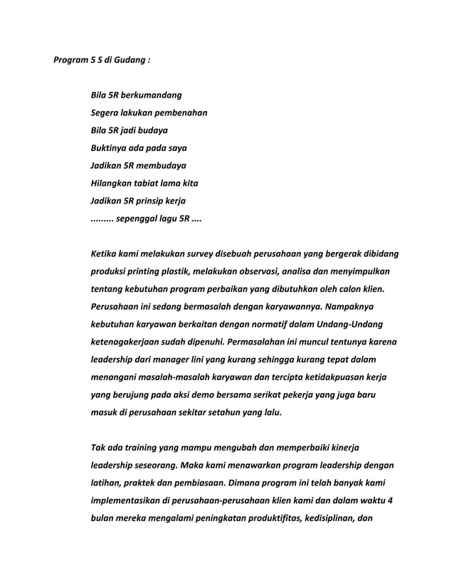 Aplikasi 5R dan tahap-tahapnya | DOC