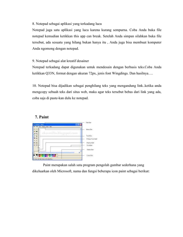 Aplikasi accessories pada windows oleh desi anita | DOCX