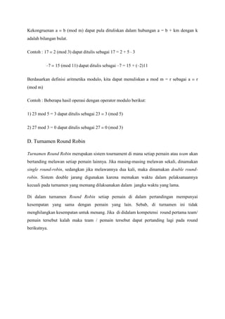 Aplikasi algoritma fruend dalam turnamen round robin | PDF