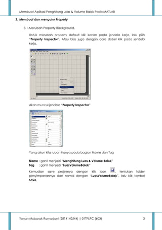 Membuat Aplikasi Penghitung Luas & Volume Balok Pada MATLAB | PDF