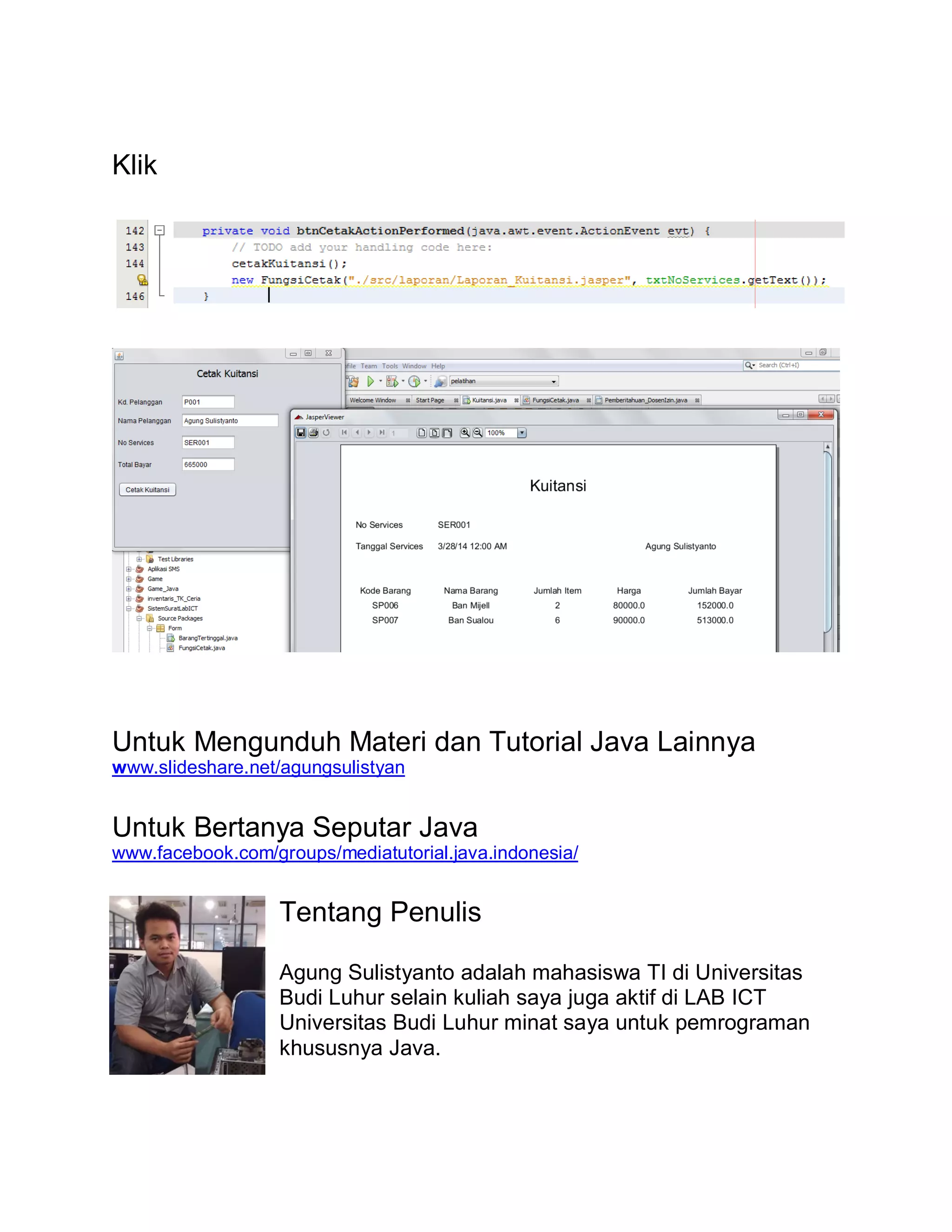 Aplikasi bengkel sederhana berbasis desktop dengan java | PDF