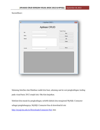 Aplikasi crud dengan visual basic 2012 | PDF