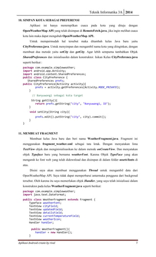 Aplikasi Cuaca dan Quiz Android | PDF