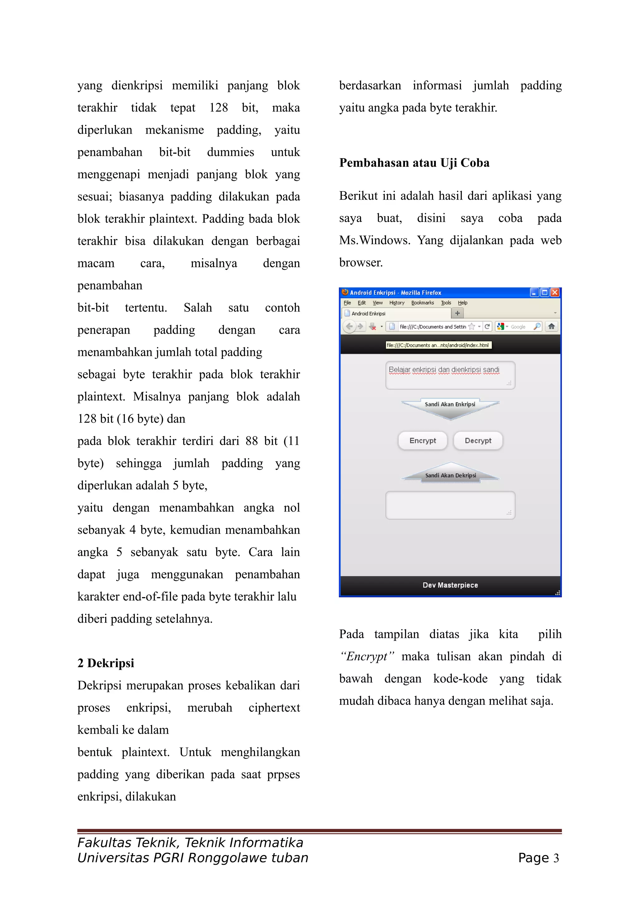 Aplikasi enkripsi dan dekripsi pada android | PDF