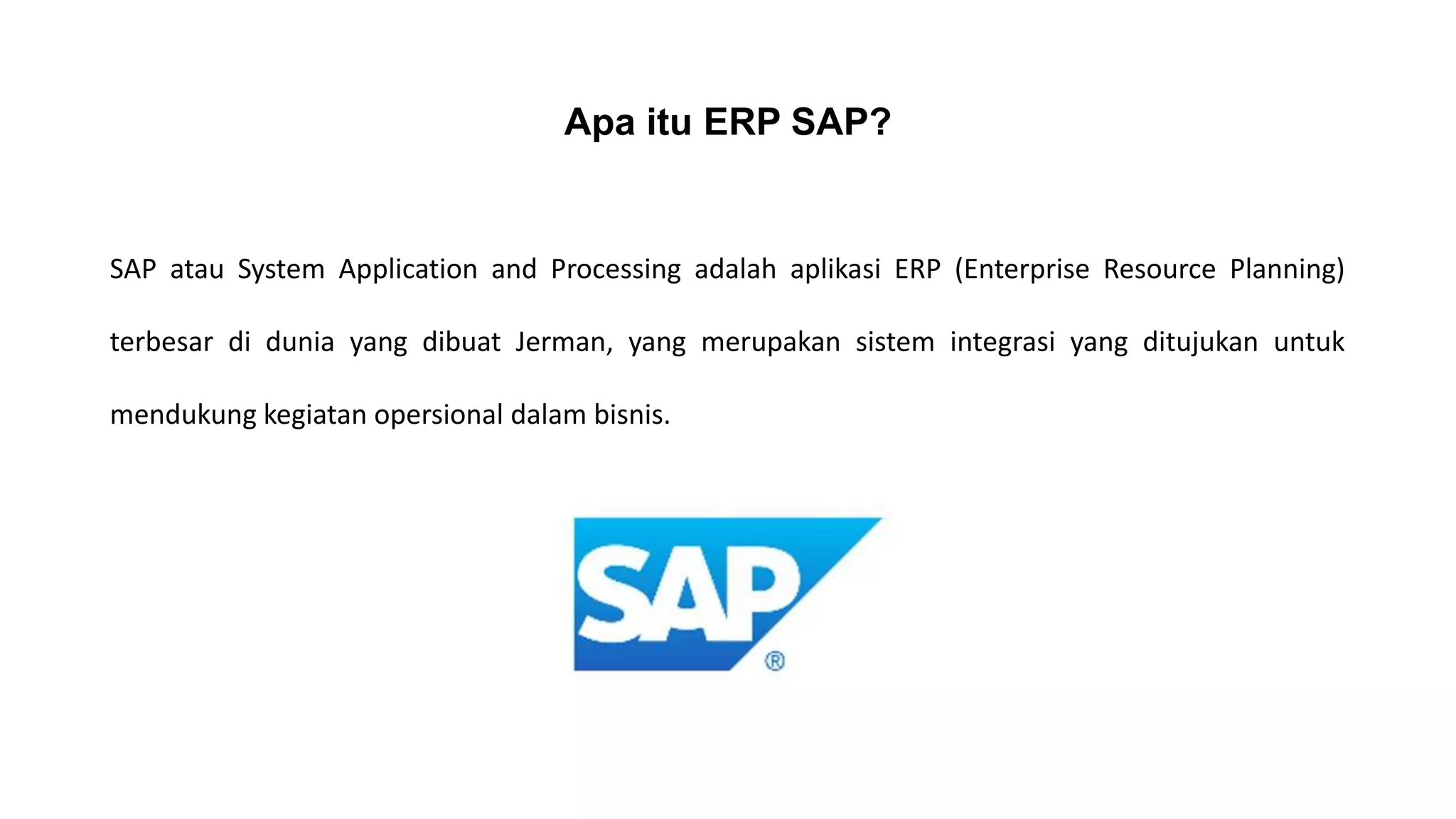 Aplikasi ERP Dengan Software SAP | PPTX