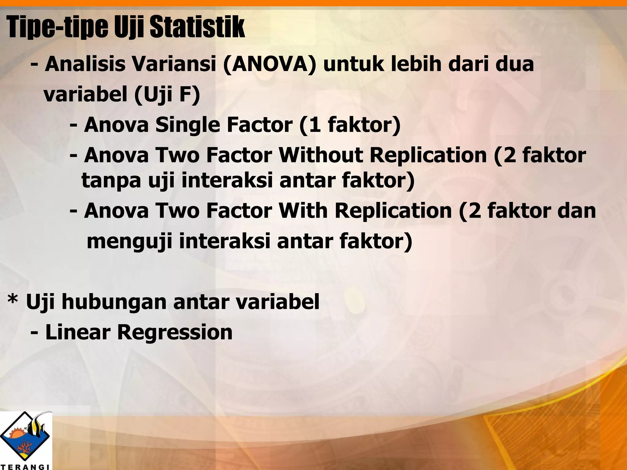 Aplikasi excel dalam analisis data statistik | PPT