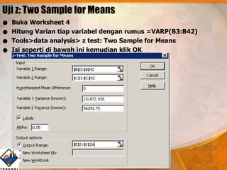 Aplikasi excel dalam analisis data statistik | PPT