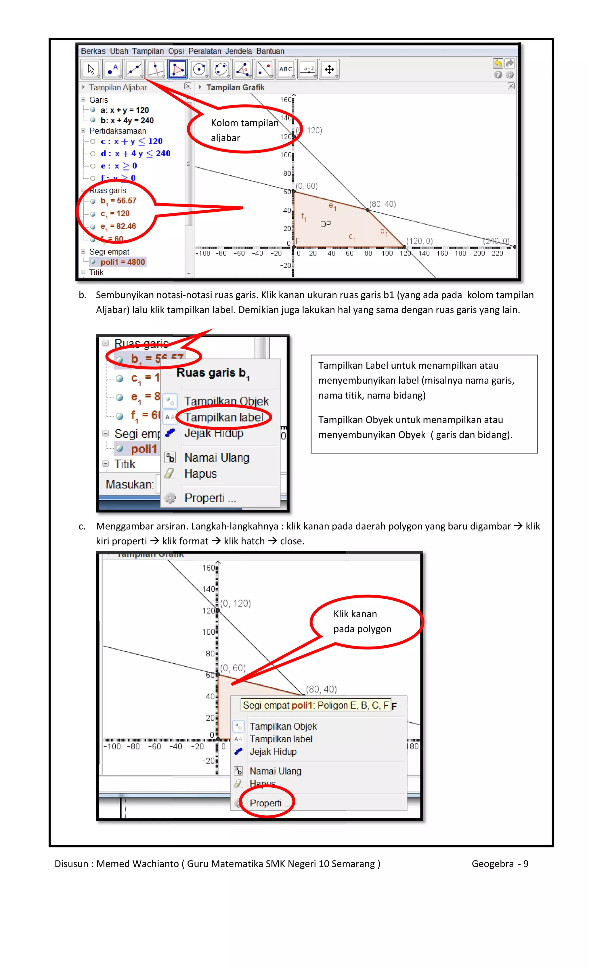 Menyelesaikan program linear dengan geogebra | PDF