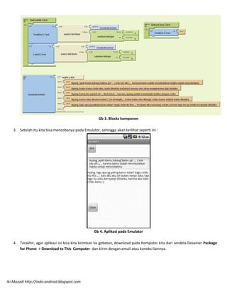 Seri 6 : Aplikasi Android gombal gembel dengan app inventor | PDF