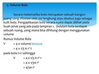 Aplikasi integral dalam menghitung volume keranjang buah jeruk | PPTX