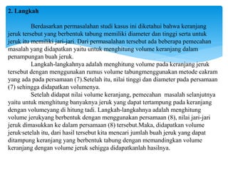 Aplikasi integral dalam menghitung volume keranjang buah jeruk | PPTX