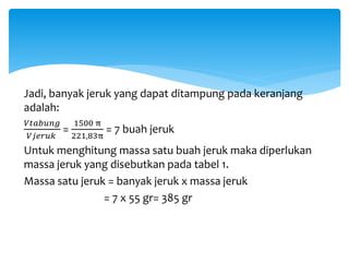 Aplikasi integral dalam menghitung volume keranjang buah jeruk | PPTX