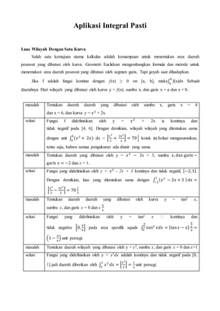 Aplikasi integral pasti | PDF