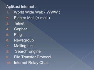 Aplikasi internet | PPTX