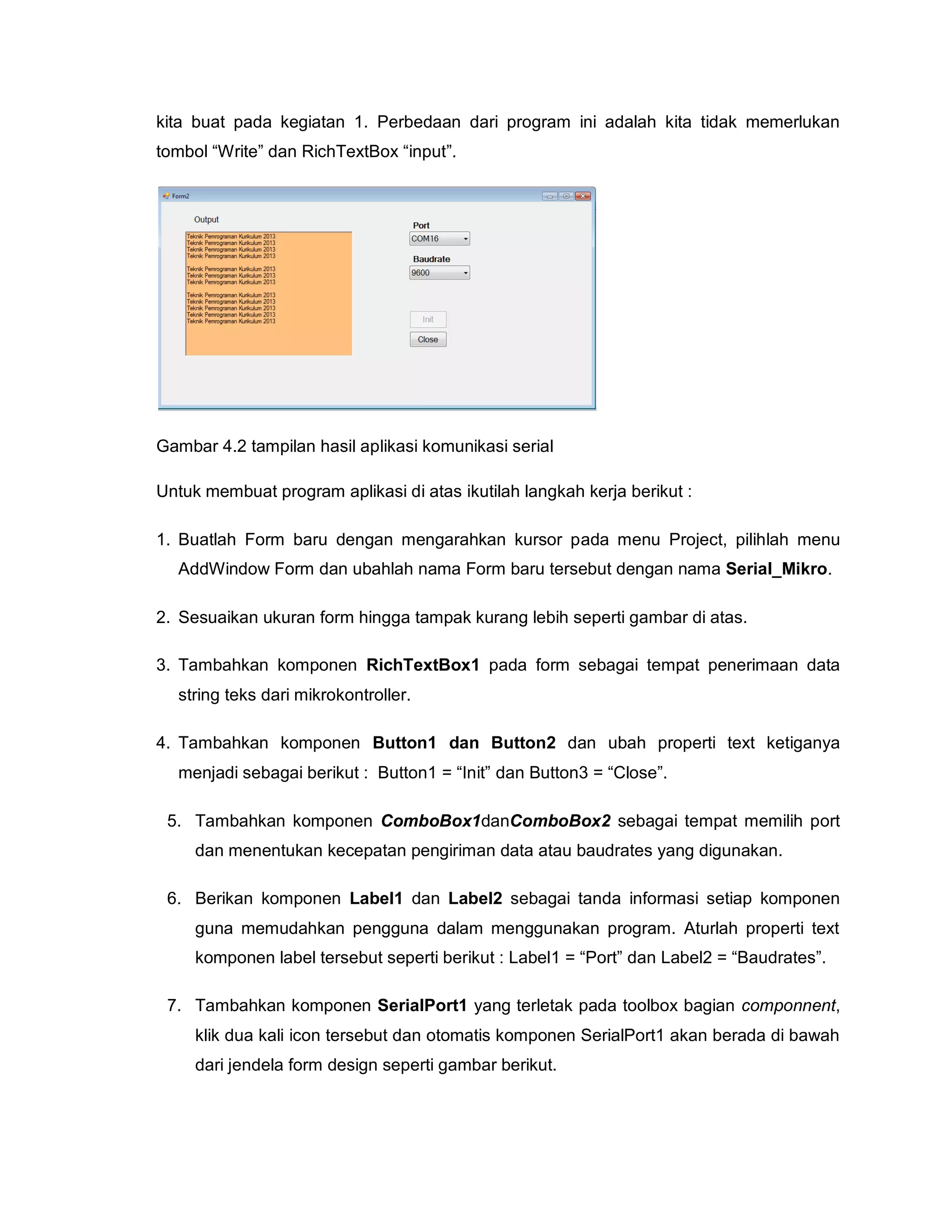 Aplikasi komunikasi serial mikrokontroller | PDF