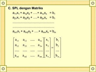 Ppt Aplikasi Matriks sistem persamaan linear.ppt