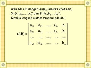 Ppt Aplikasi Matriks sistem persamaan linear.ppt