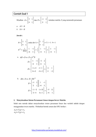 Aplikasi matriks dalam penyelesaian | PDF