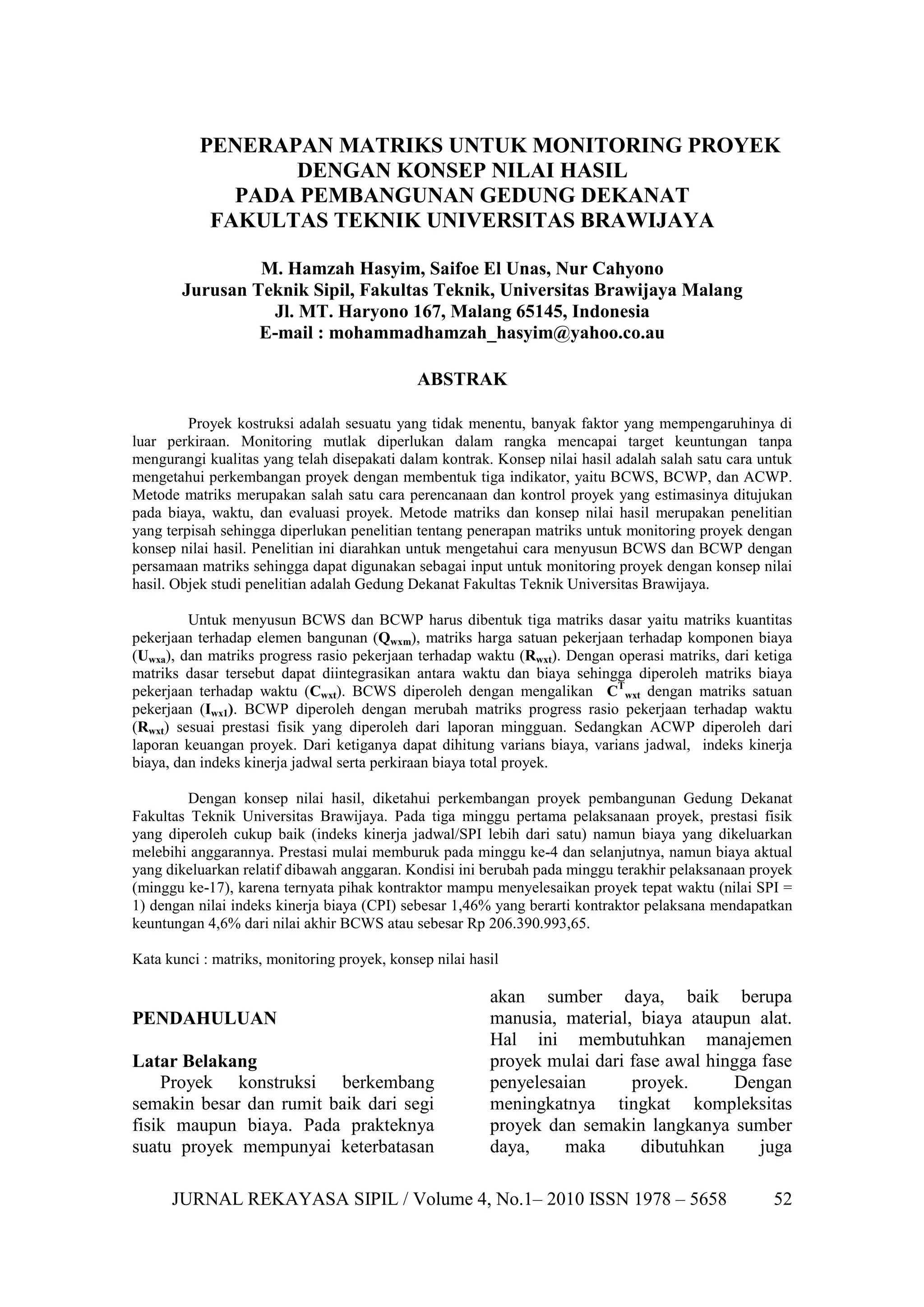 Aplikasi matriks dalam teknik sipil | PDF