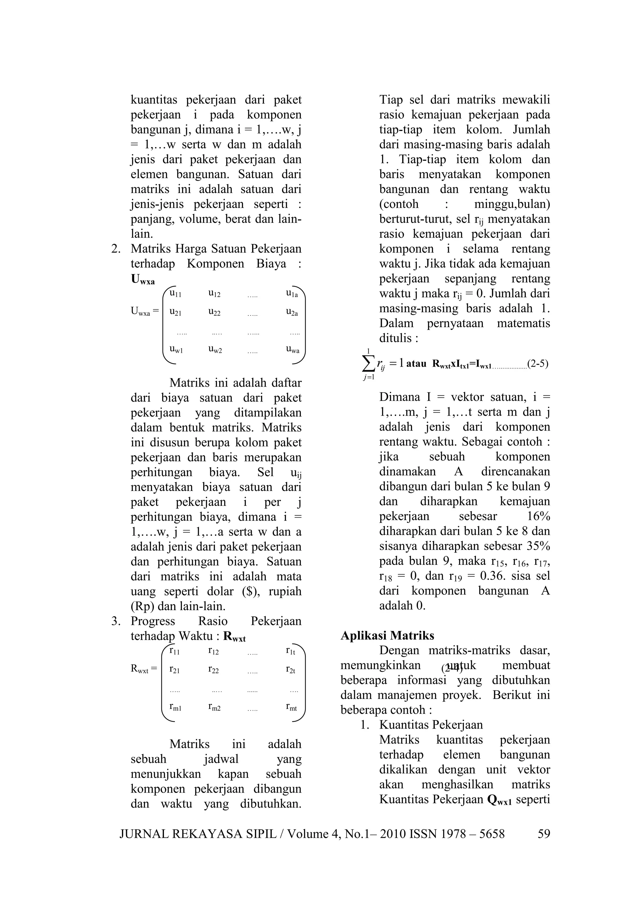 Aplikasi matriks dalam teknik sipil | PDF