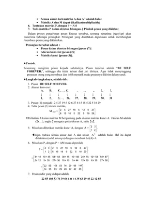 matriks inverse dalam kriptografi | PDF