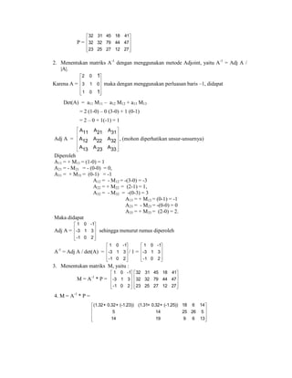 matriks inverse dalam kriptografi | PDF