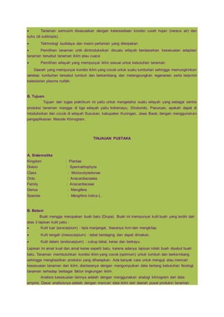 Aplikasi metode klimogram untuk budidaya buah mangga | PDF