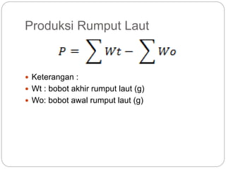 Aplikasi metode penanaman rumput laut kappaphycus alvarezii di | PPTX