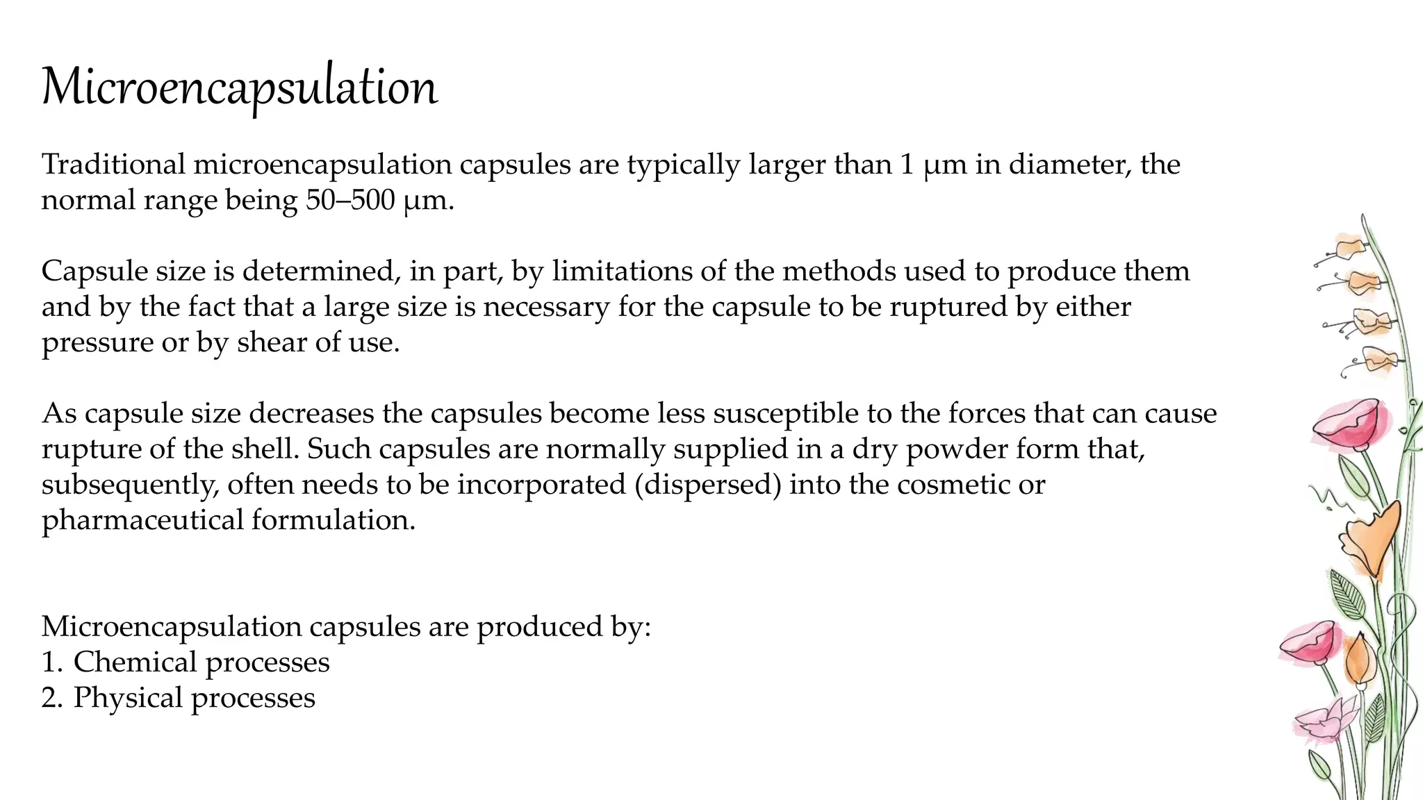 Microencapsulation for Cosmetic Application | PPTX