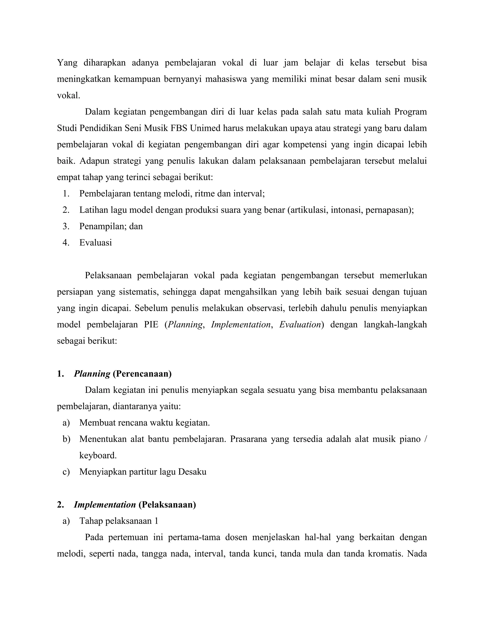 Aplikasi model pie_(planning__implementation__evaluation) | PDF