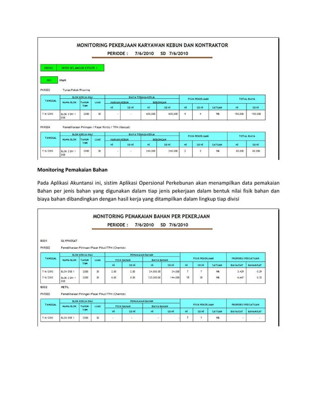 Aplikasi operasional perkebunan | PDF