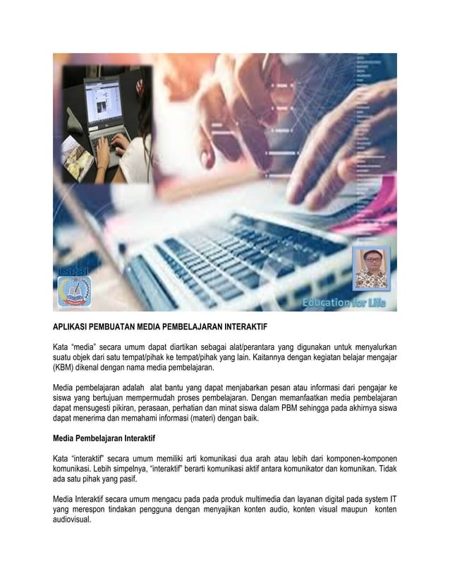 Aplikasi pembuat media pembelajaran interaktif | PDF