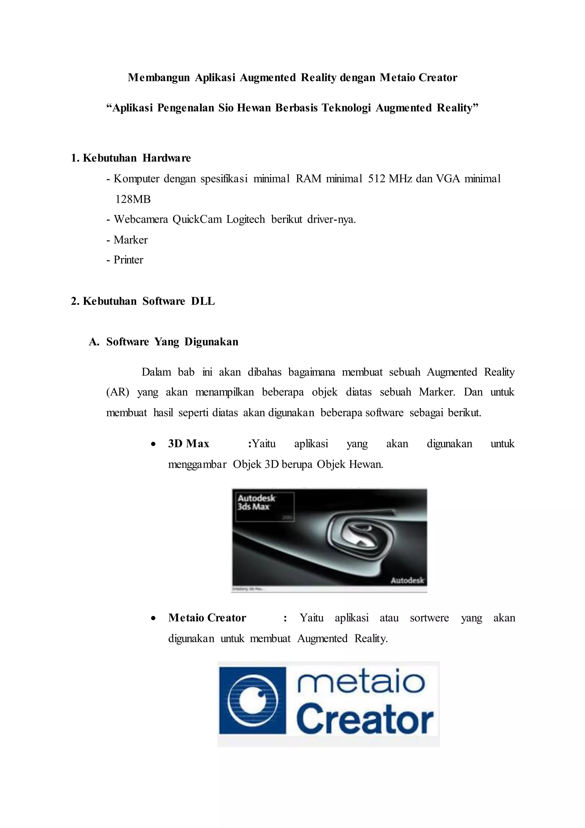 Aplikasi pengenalan sio hewan menggunakan metaio creator berbasis ...