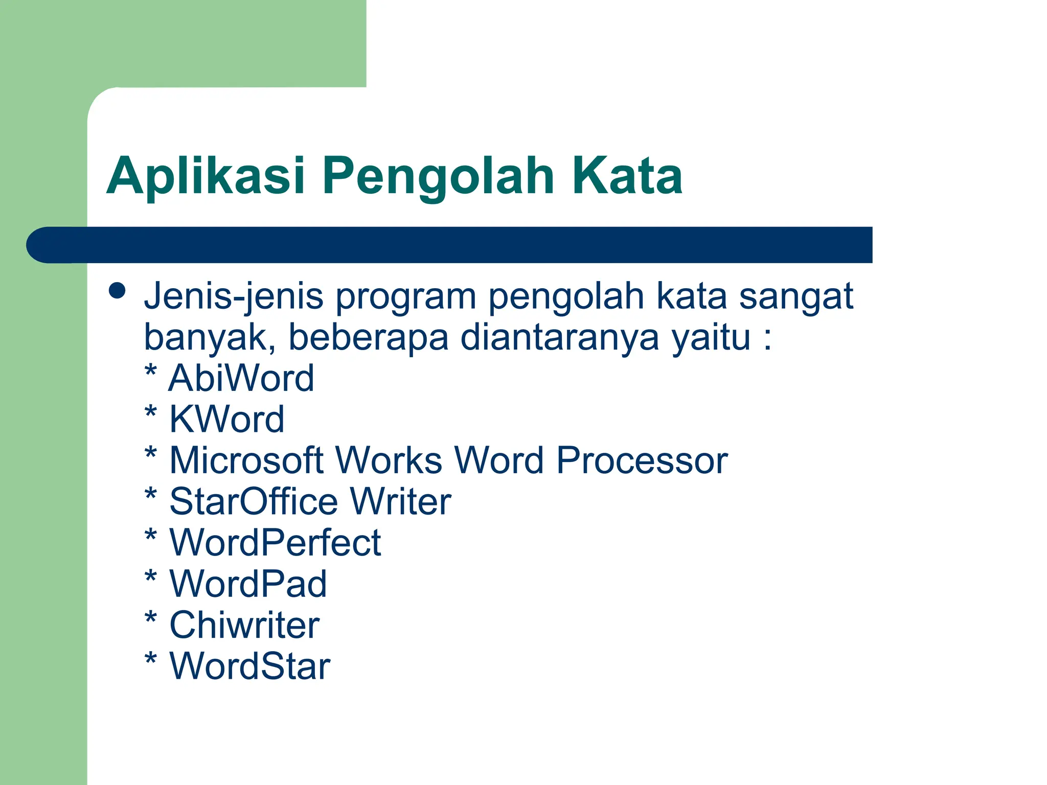 Program Aplikasi Pengolah Kata Microsoft Word | PPT