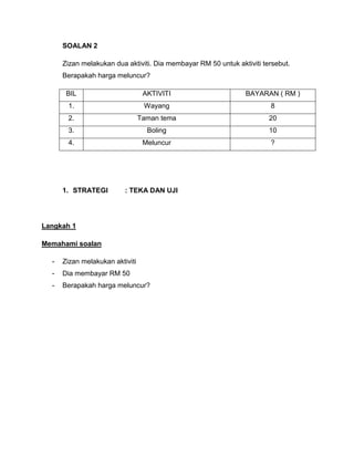 Aplikasi penyelesaian masalah menggunakan model polya | DOCX