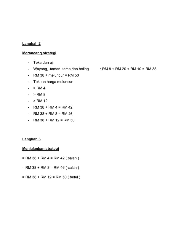 Aplikasi penyelesaian masalah menggunakan model polya | DOCX