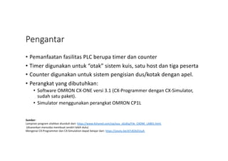 Aplikasi plc timer counter pada produk omron | PDF