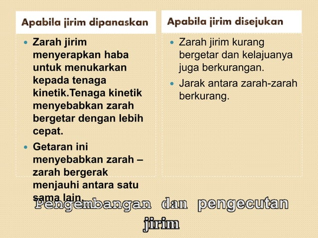 Aplikasi prinsip pengembangan dan pengecutan jirim | PPT