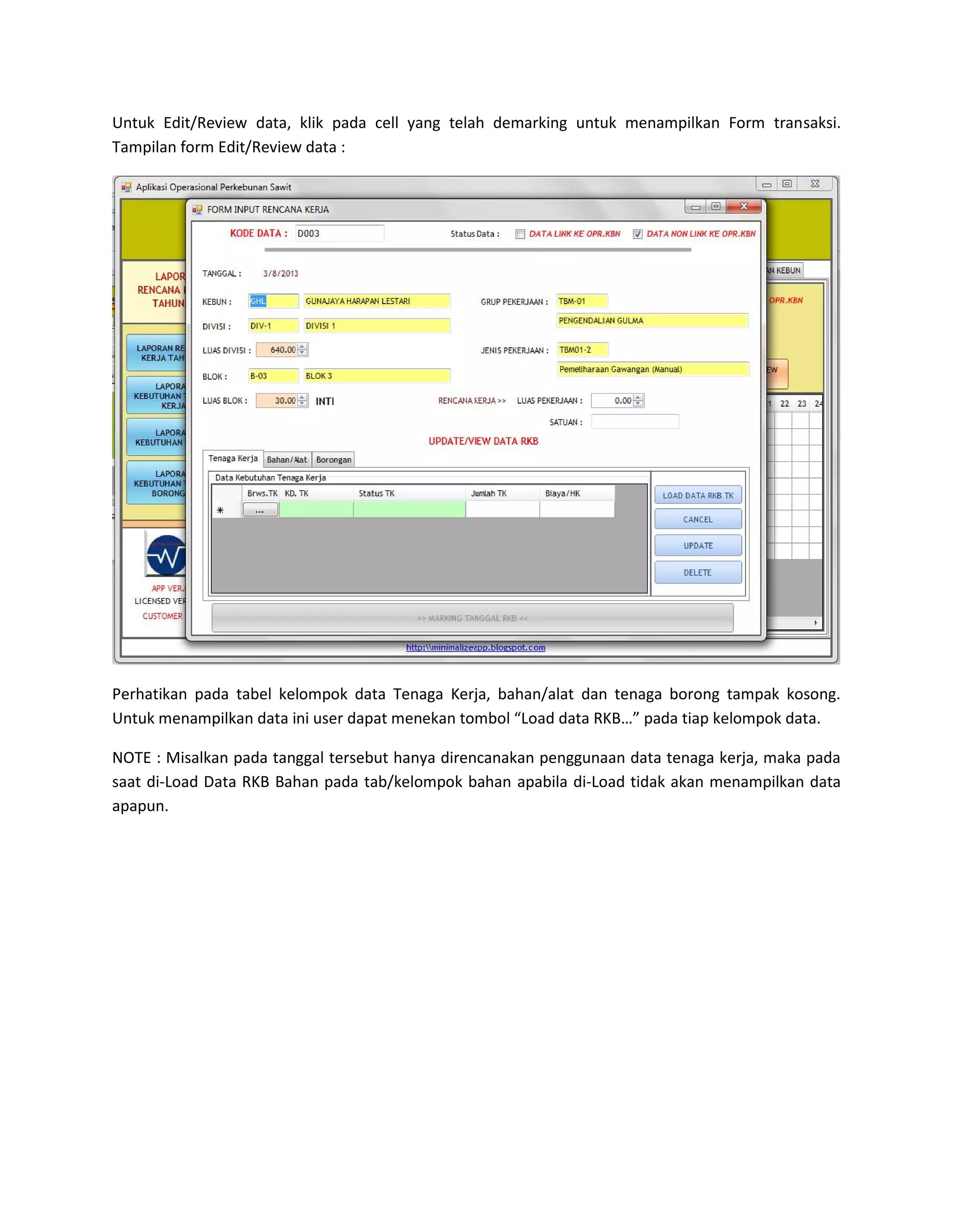 Aplikasi rencana kerja perkebunan | PDF