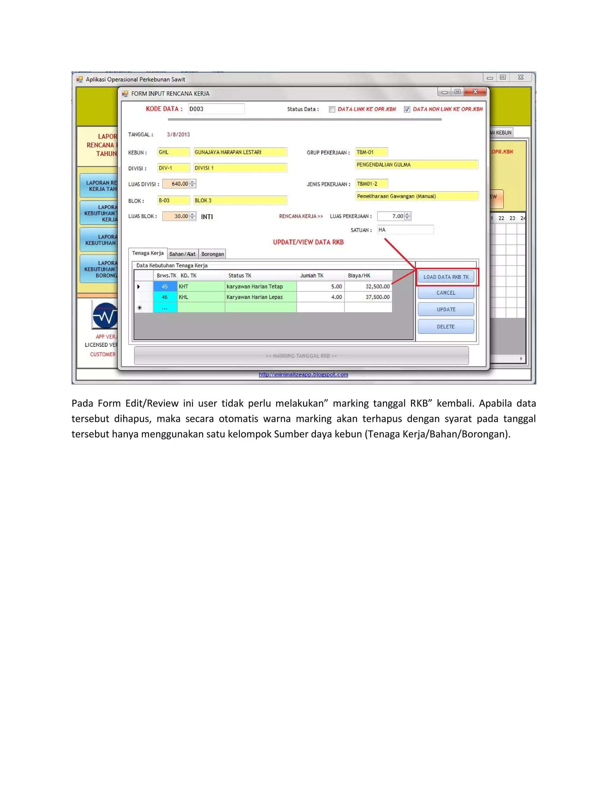 Aplikasi rencana kerja perkebunan | PDF