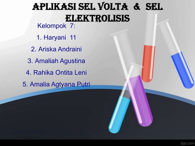 Aplikasi sel volta & sel elektrolisis new | PPT