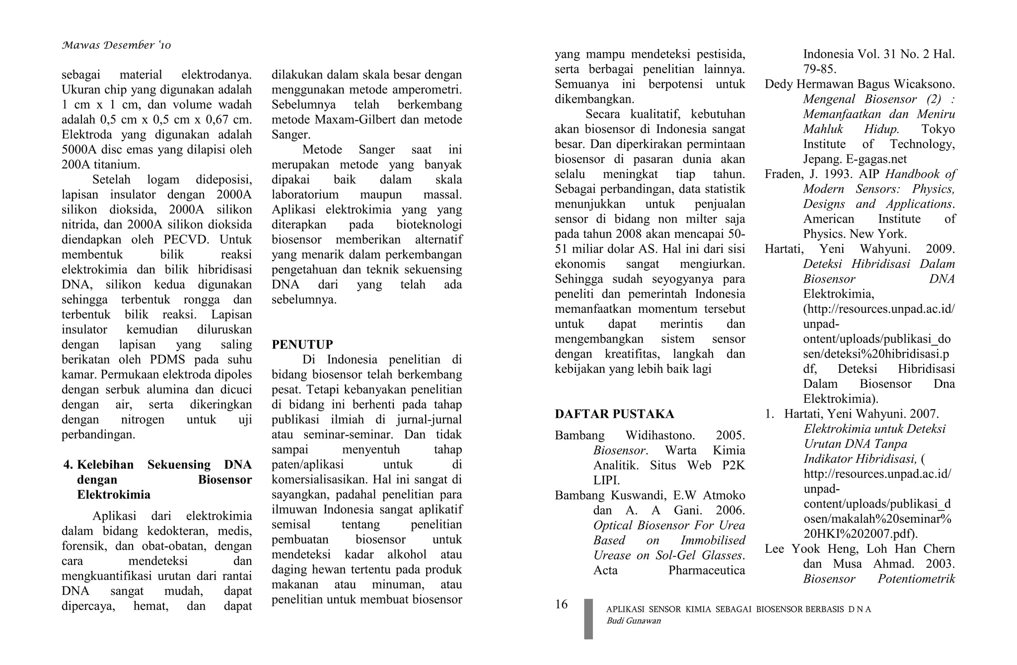 Aplikasi sensor kimia sebagai biosensor | PDF