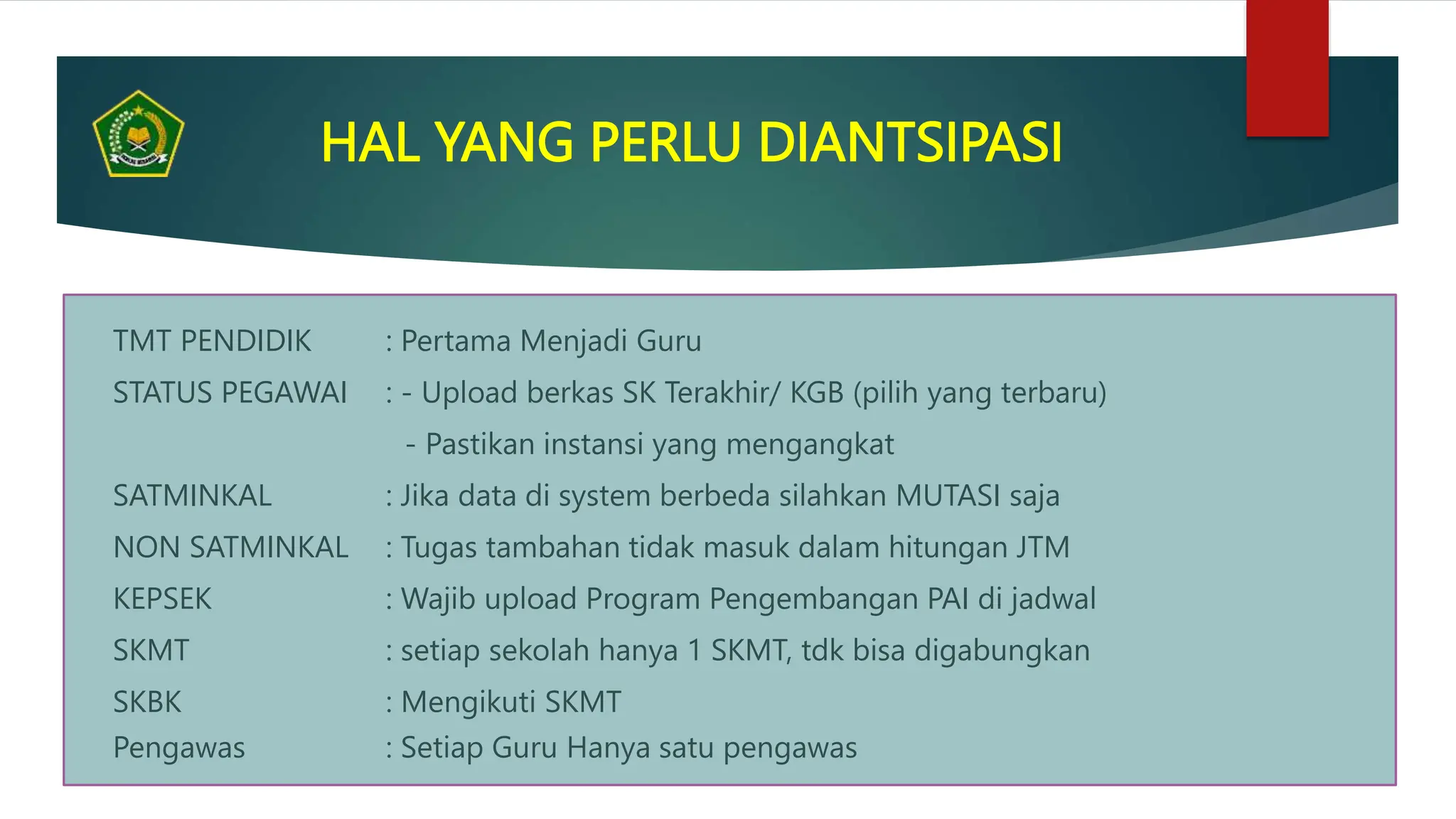 Aplikasi Sistem Administrasi Guru Agama Islam | PPTX